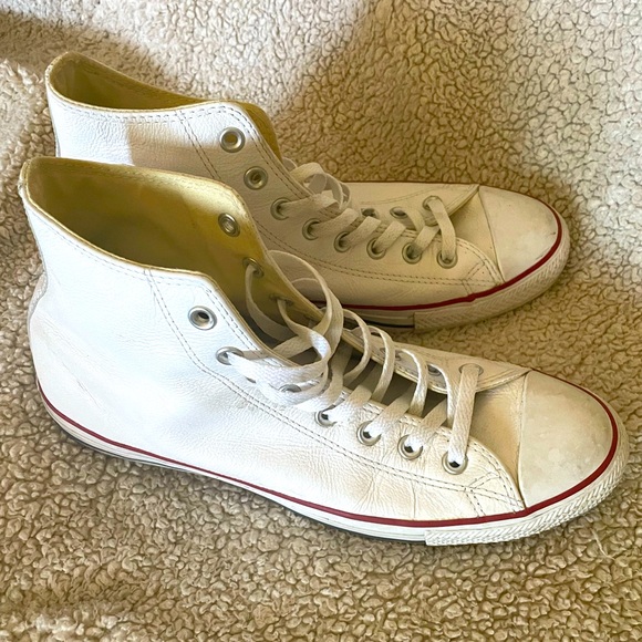 Converse | Shoes | Classic White Leather Converse Chuck Taylor Size 12 ...